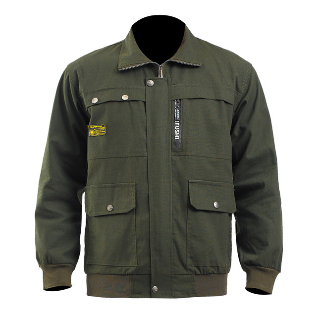 Work clothes jacket men's pure cotton anti-scalding and wear-resistant ...
