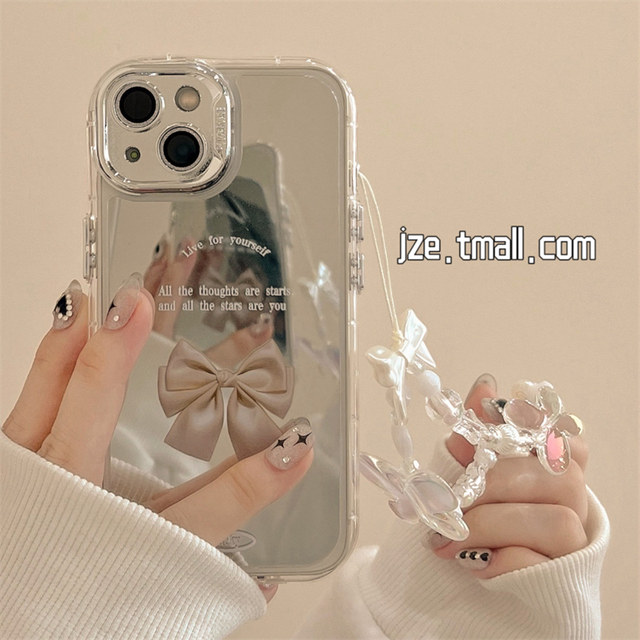 ins mirror English bow with lens film suitable for Apple 14 mobile ...