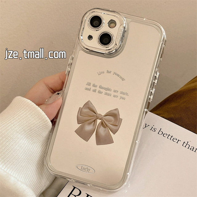 ins mirror English bow with lens film suitable for Apple 14 mobile ...