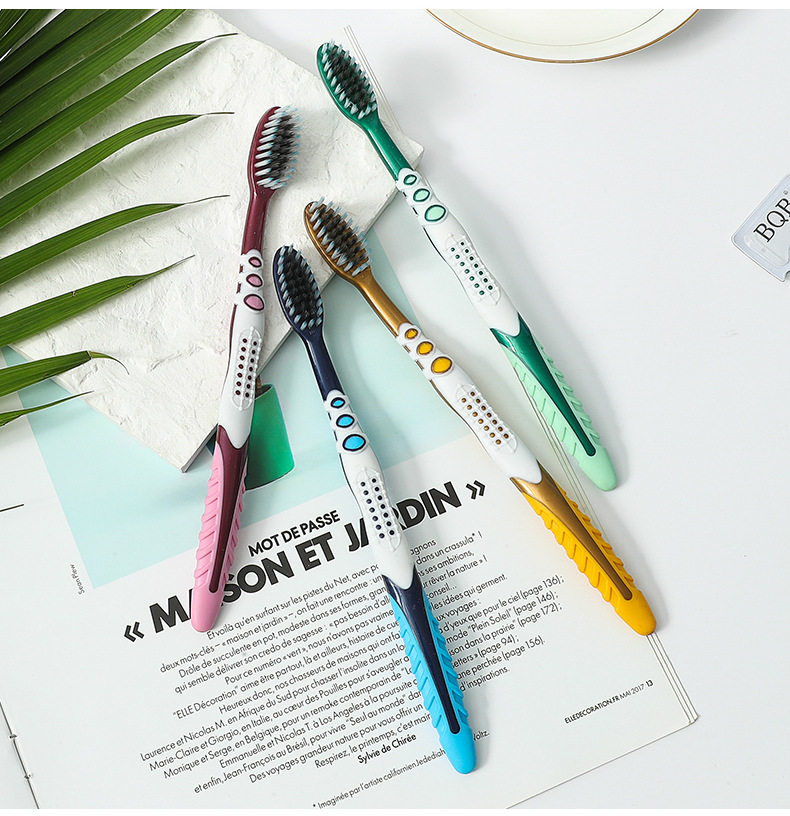 Mid -hard hair toothbrush household super -hard men adult dedicated to ...