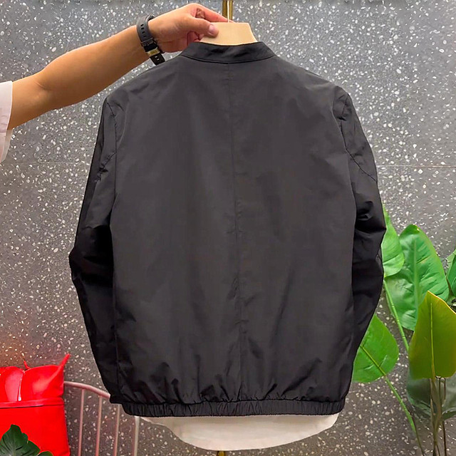 Autumn new simple workwear windproof stand collar jacket men's business ...