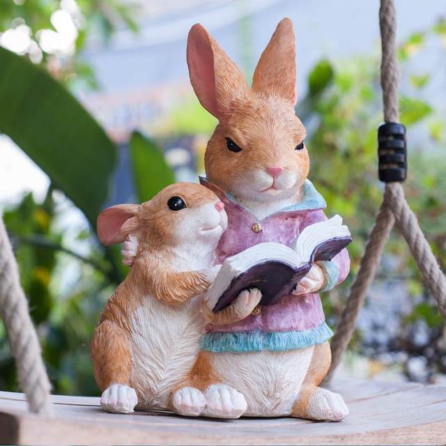 Cute Rabbit Villa Courtyard Garden Decoration Ornament Outdoor Cartoon ...