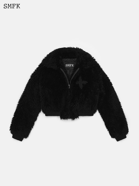Smfk Retro Short Jacket Cf001B Spliced Waistband Fur Short Winter Thick ...