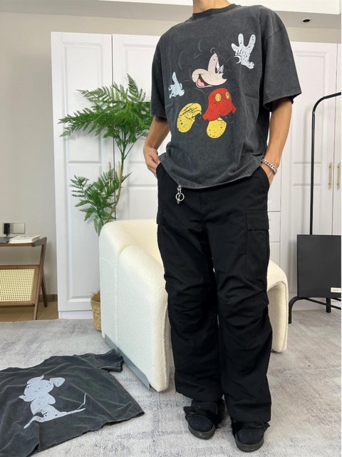 HermitCreate used to wash spoof cartoon character Mickey short-sleeved ...