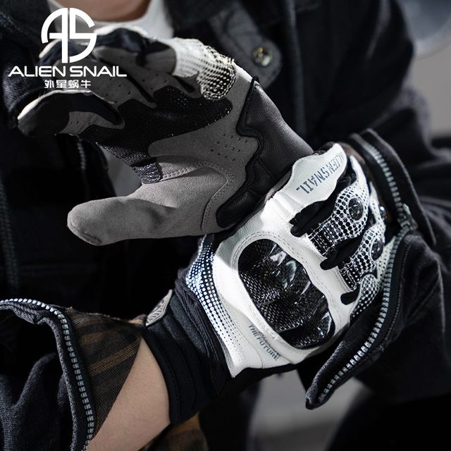 Alien snail carbon fiber motorcycle riding gloves T3 anti-fall wear ...