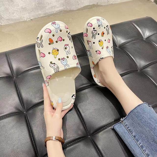 Beach Baotou Half Slippers Croc Shoes Women's Ins Trendy Nurse Anti ...