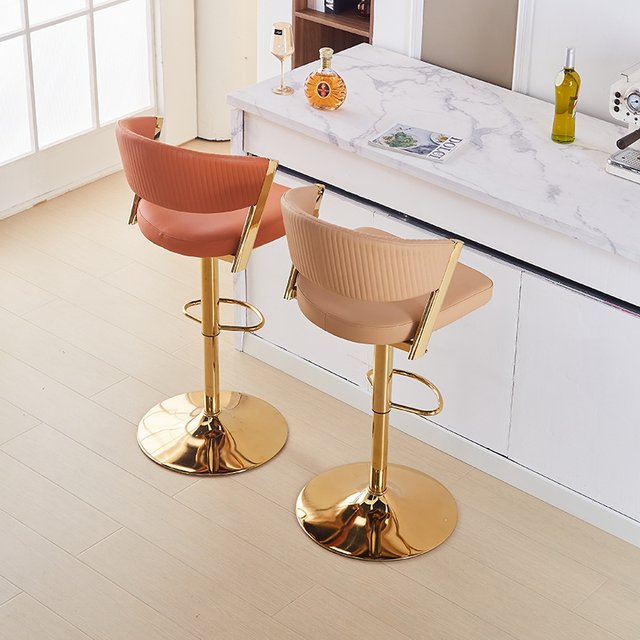 Lift bar chair modern minimalist home iron chair light luxury back wine ...