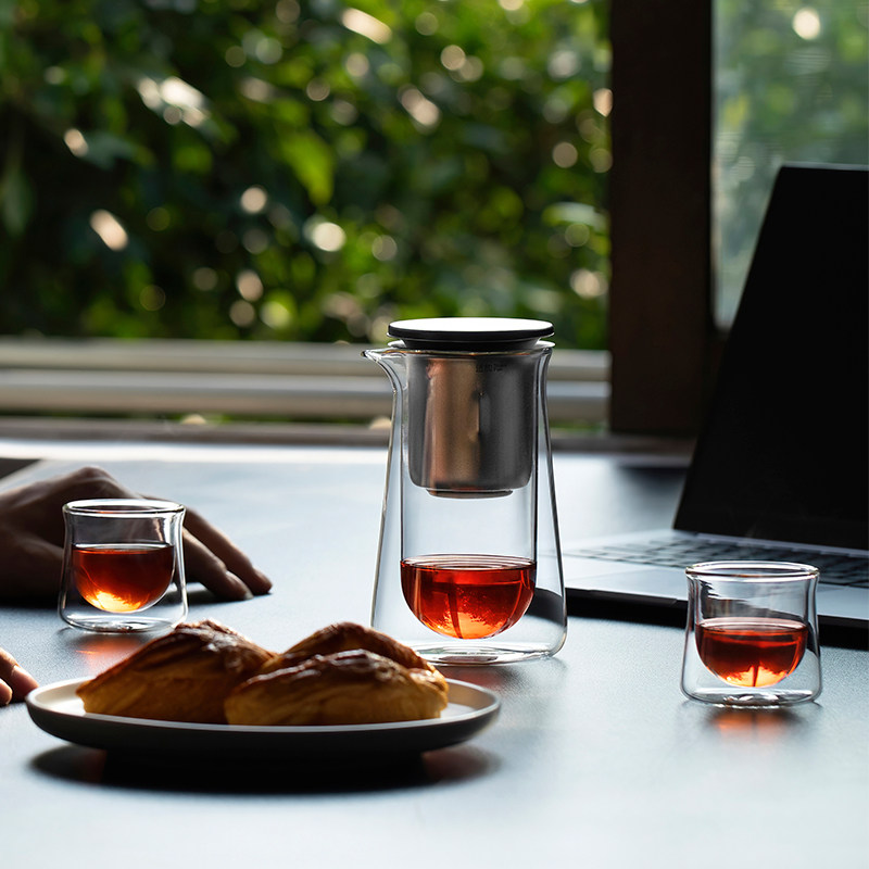 Magnetic Suction Elegant Cup Teapot | Glass Press-Type Tea Cup with ...