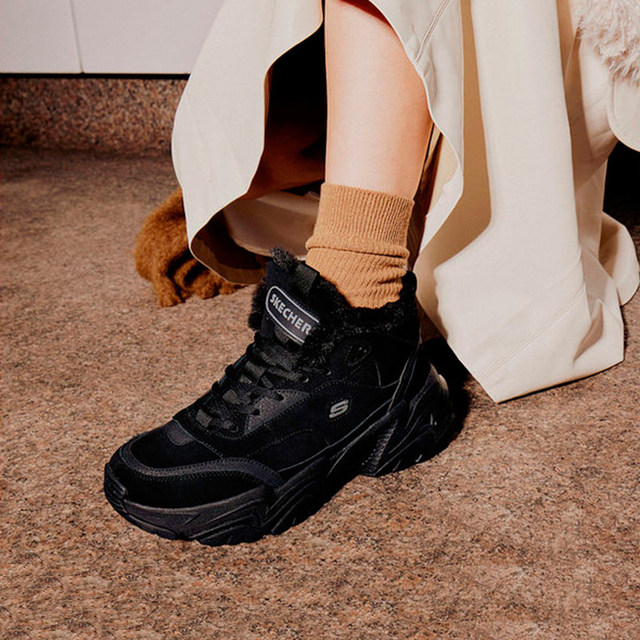 Skechers functional style dad shoes women's fashion plus velvet warm ...