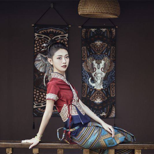 New Xishuangbanna Dai clothing women's jacquard suit work clothes ...