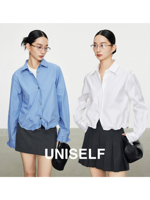 Uniself Stylish Twist Shirt for Women 2025 Autumn Versatile Fashion ...