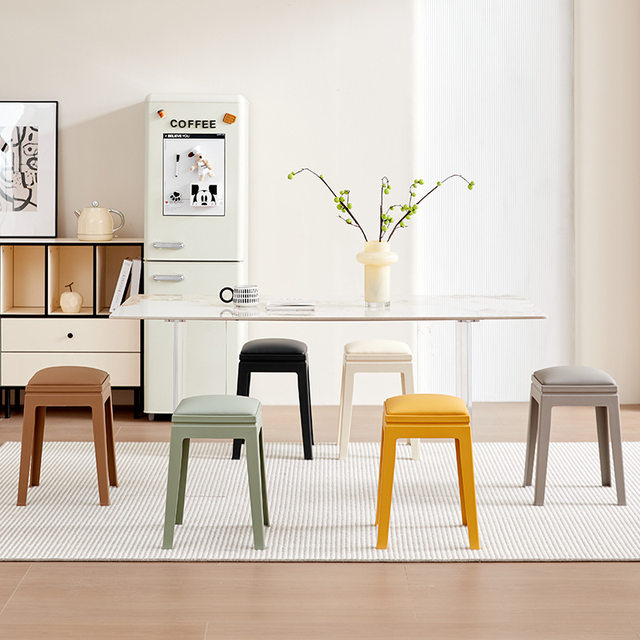 Plastic stools for home thickened adults strong living room dining ...