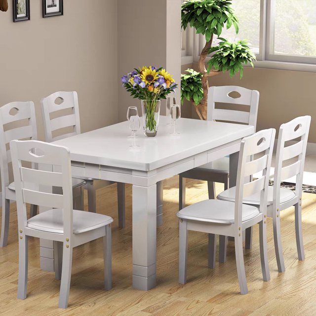 Solid wood dining table rectangular dining table hotel restaurant ...
