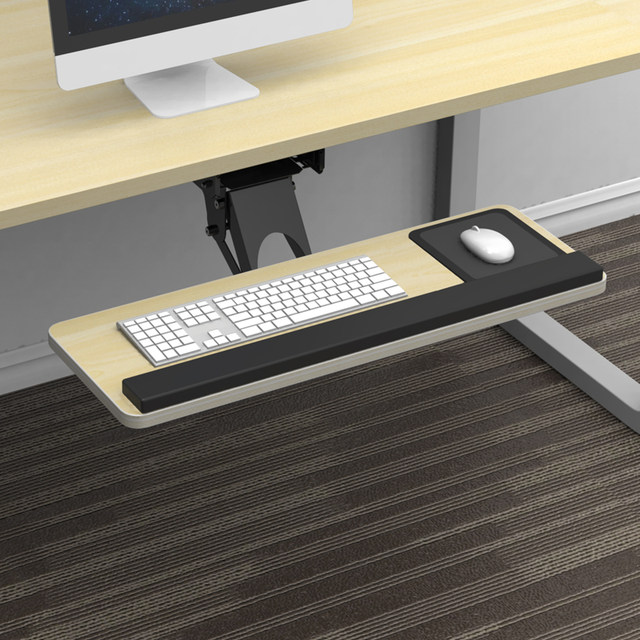 Keyboard tray ergonomic keyboard rack computer desk under rail tray ...