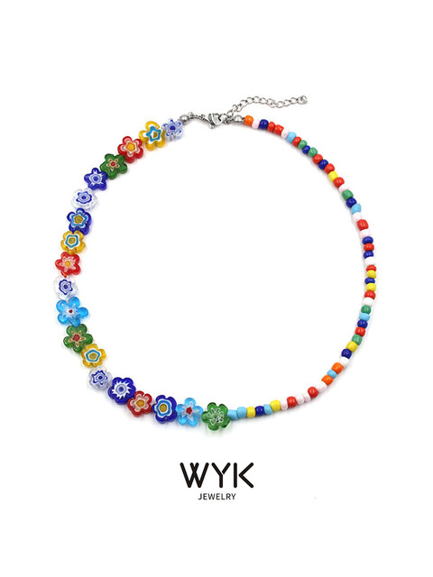 Official genuine Dili Reba same glazed small flowers color bead pearl ...