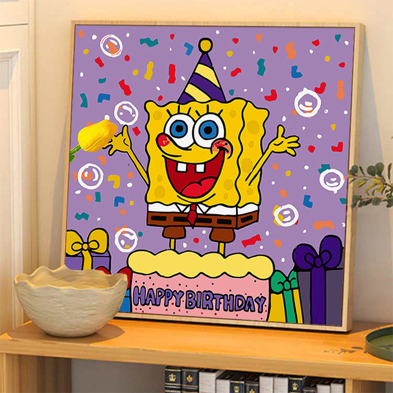 Spongebob Squarepants DIY Digital Oil Painting Kit for Birthday Party