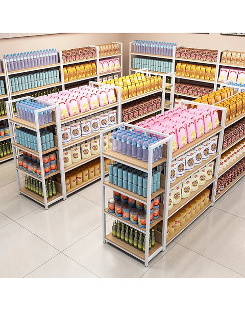 Hushuo supermarket shelves display rack convenience store single double -sided snack rack ...