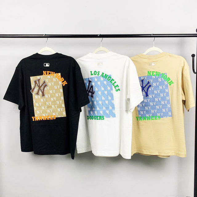 MLB short-sleeved spring and summer style men and women NY back ...