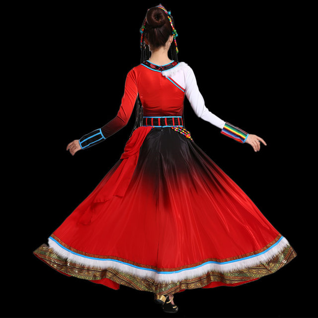 New Tibetan costumes for women, water sleeves, dance performance costumes, Tibetan swing skirts ...