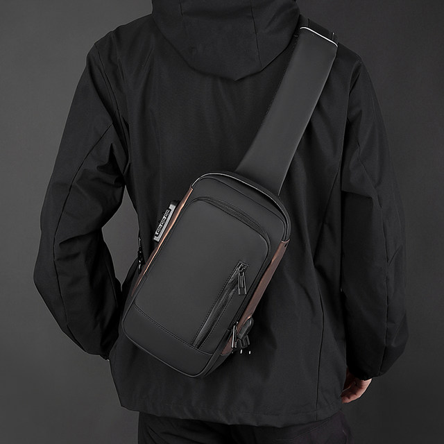 Trending chest bag Men's lightweight business diagonal backpack multi ...