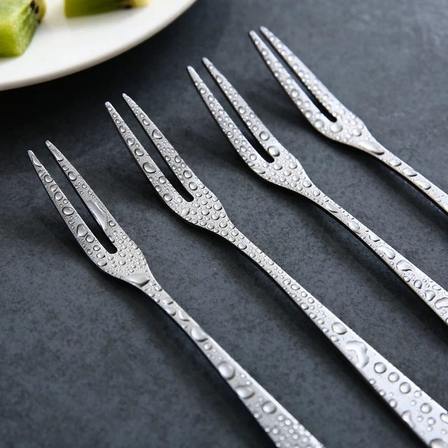 Stainless steel fruit fork fruit pick household moon cake fork dessert ...