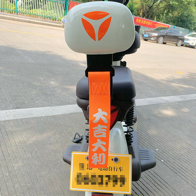 Electric vehicle trailer streamer with personalized printed Good Luck ...