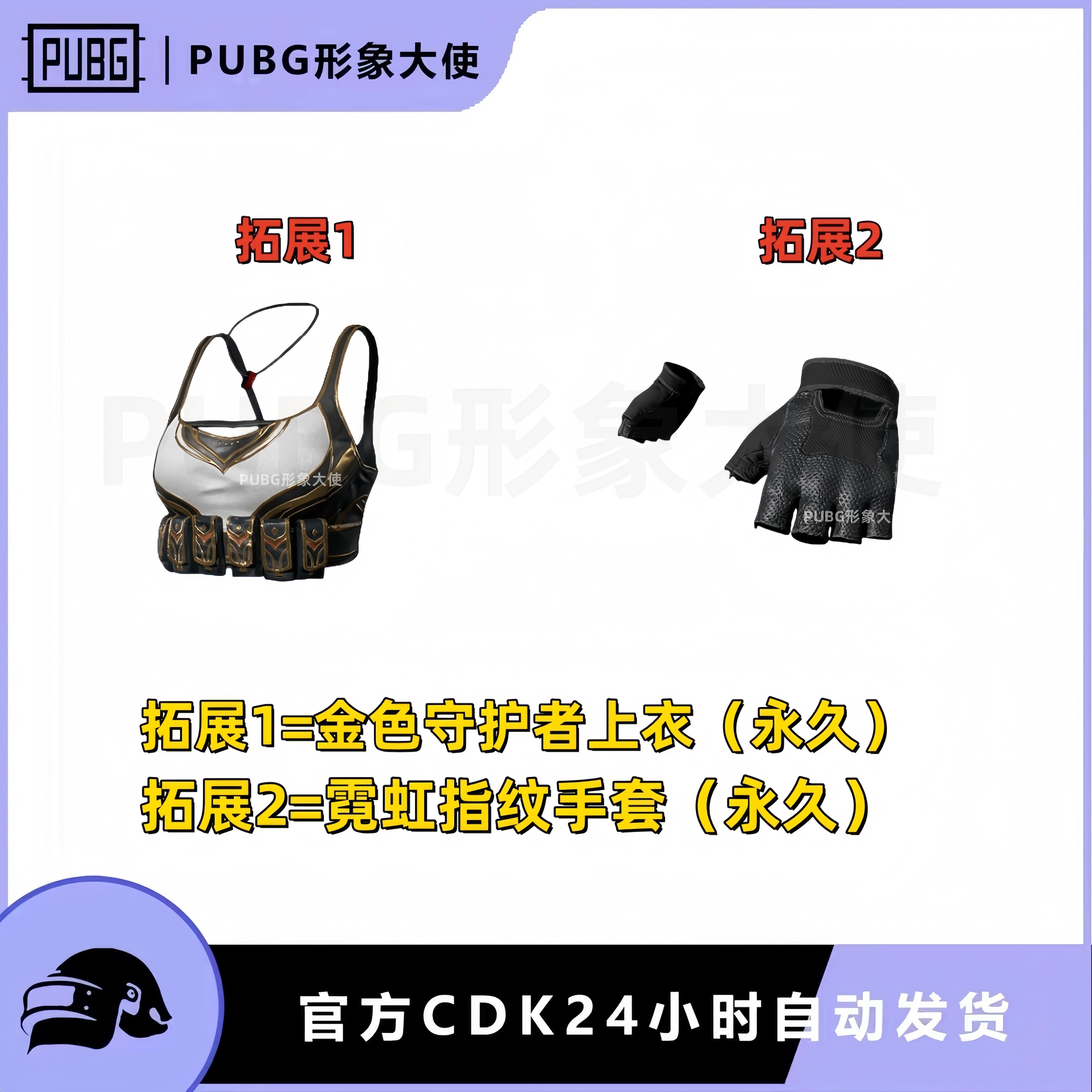 PUBG绝地求生霓虹指纹手套金色守护者上衣CDK兑换码steam端永久-淘宝网