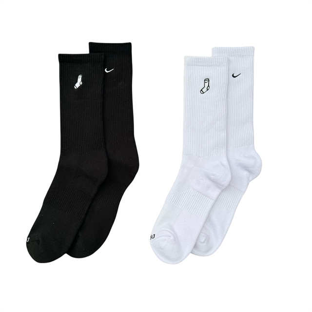Nike mid-high sports socks for men and women embroidered small hook ...