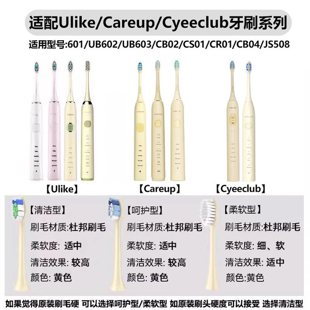 Adapted ULIKE toothbrush head Careup electric toothbrush CyeeClub ...