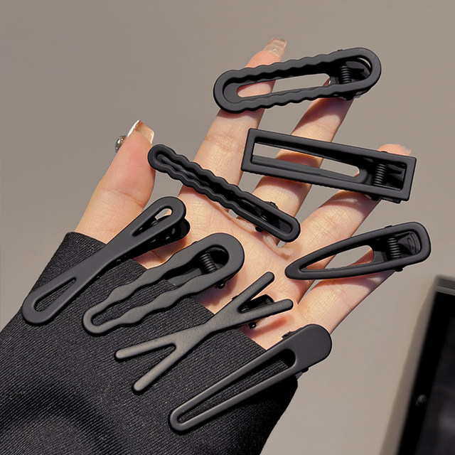 Black matte metal hairpin for women's broken hair, one-word hairpin ...