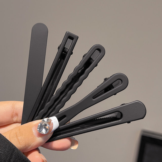 Black matte metal hairpin for women's broken hair, one-word hairpin ...
