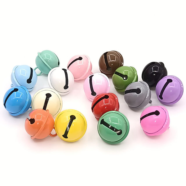 22mm paint candy color metal word bell DIY pet keychain pendant ...