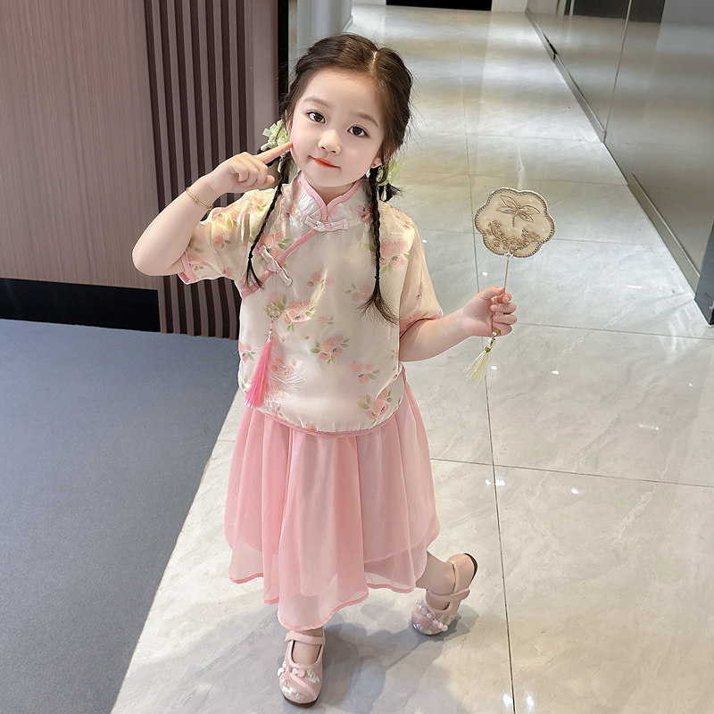 Traje Mini Hanfu La Chapelle para Niñas - Vestido de Verano Estilo Tang ...