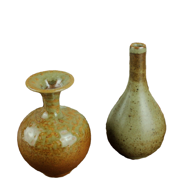 Retro Chinese -style small flower bottle tea table Coarse pottery mini ...