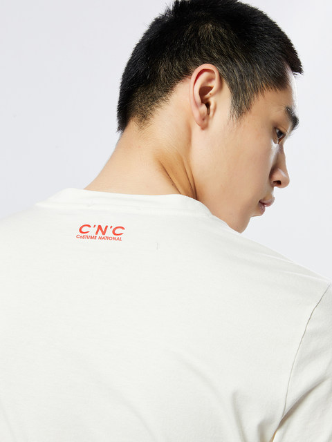 CNC men's clothing outlet summer pure cotton contrast letters light ...
