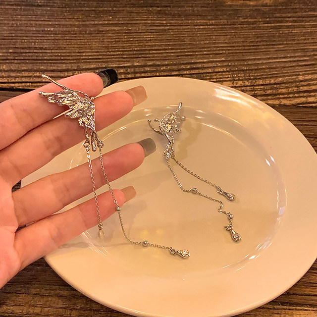 Angel's wings of butterfly ear bone clamps without ear pierced ear clip ...