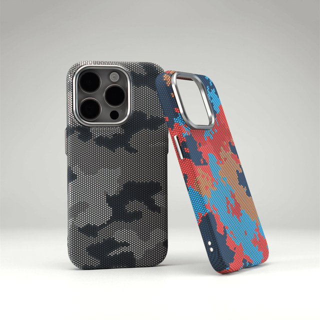 Camouflage honeycomb carbon fibrous pattern suitable for Apple 15promax ...
