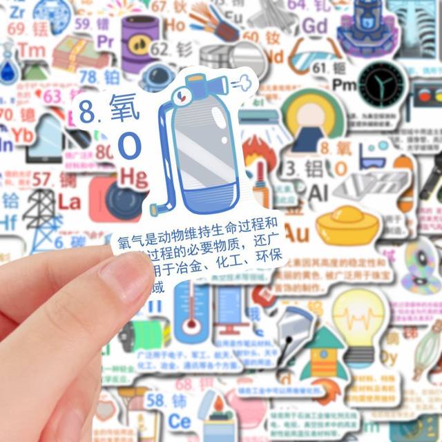 122 periodic table stickers of chemical elements for students ...