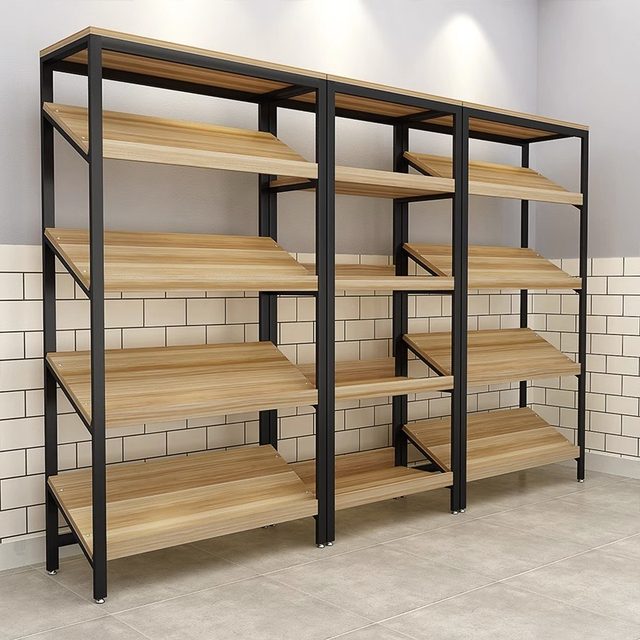 Shelves, racks, sample display cabinets, sloped fruit snack racks ...