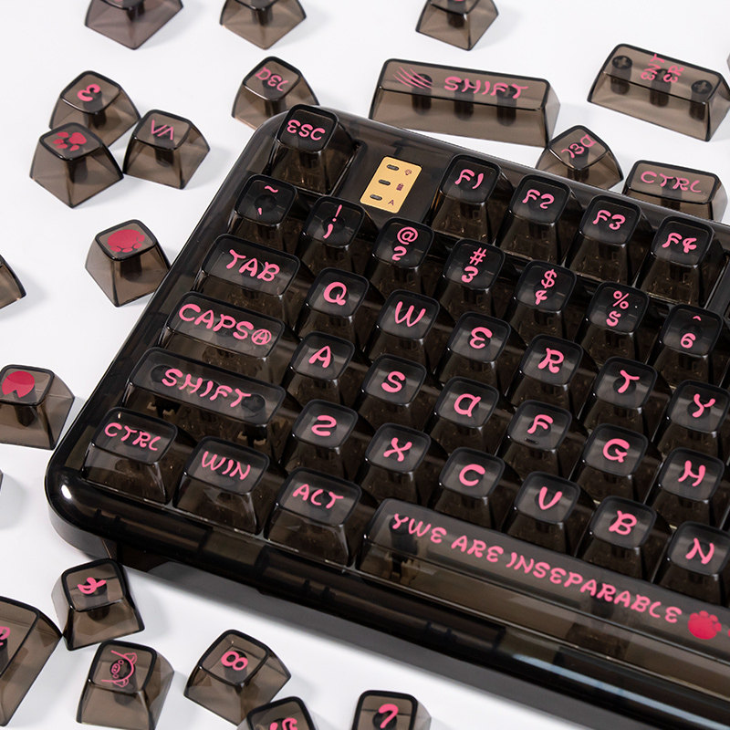 Coolkiller Mechanical Keyboard Transparent Keycap Set - CSA Height with 61/68/75/87/98/104 Keys