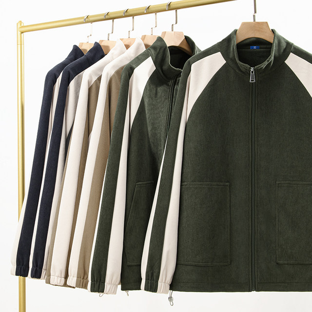 GENIOLAMODE contrasting color early spring jacket men's corduroy spring ...