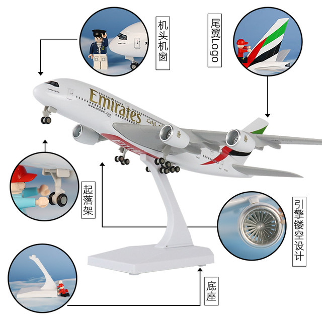 Aircraft model Emirates Airline passenger aircraft A380 assembled ...