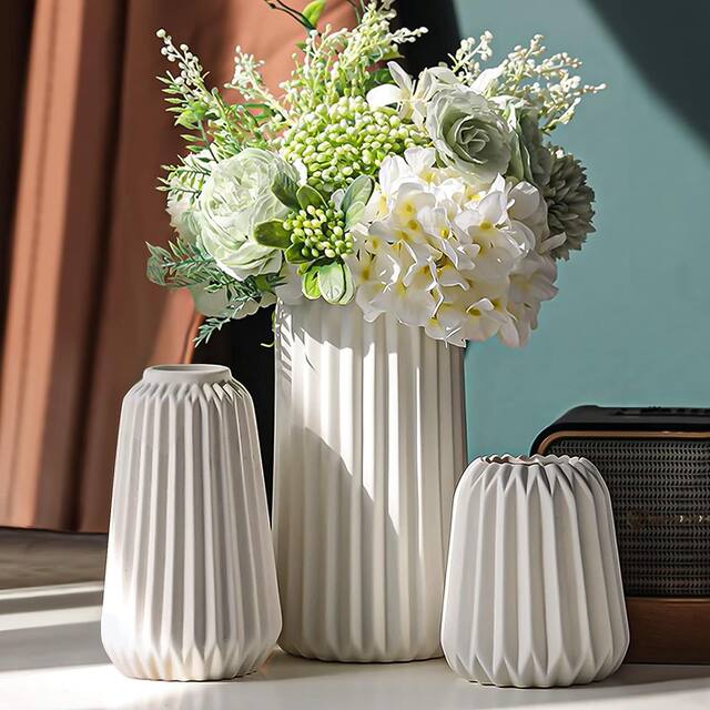 Building block bouquet white ceramic vase simple modern living room ...