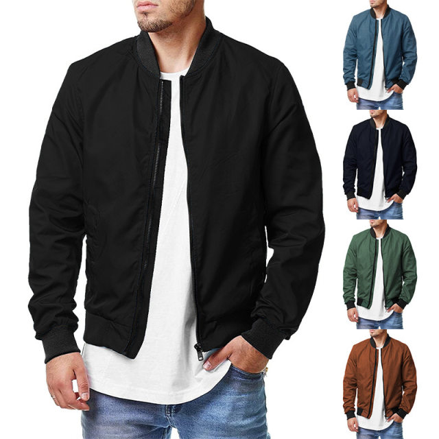 Men's bomb jacket with zipper jacket
