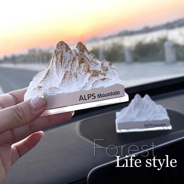 Luminous Alpine car interior decoration ornaments snow mountain ...