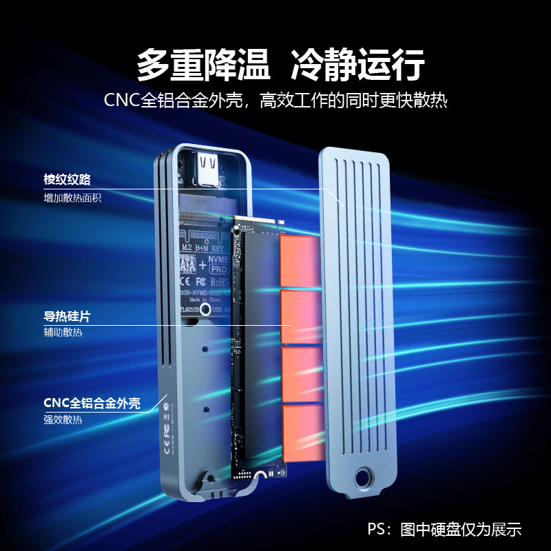 Itgz Jms583 NVMe SSD Enclosure - 10Gbps USB 3.2 - アルミニウム合金