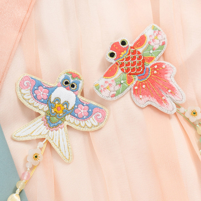 BIABIA hand-embroidered diy material bag koi swallow kite purse self ...