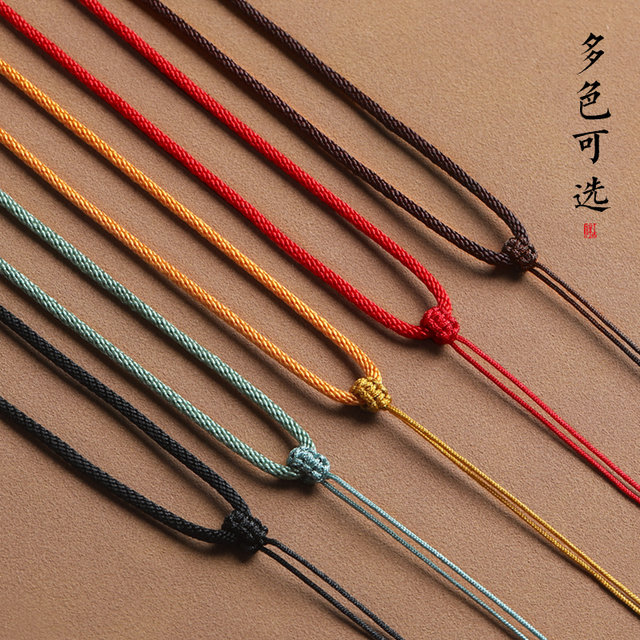 Hand-woven men's and women's red rope necklace rope emerald jade ...