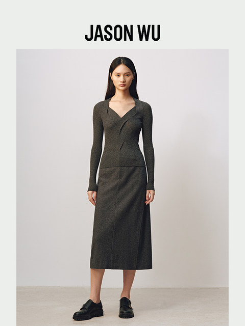 JASON WU Spring New Cashmere Metallic Kit Collar Commuter Versatile Top ...