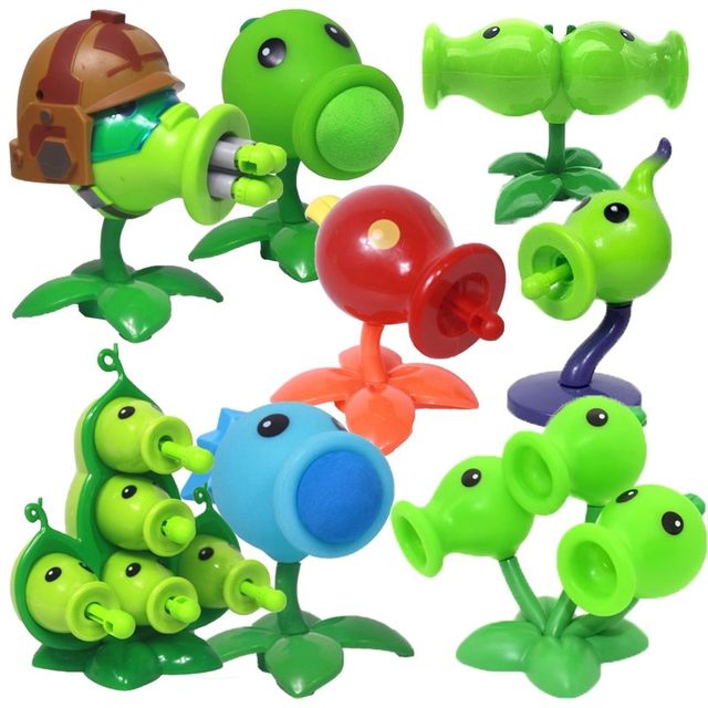 Genuine Plants vs. Zombies Toy Machine Gun Shooter Triple Pea Ice Pea ...